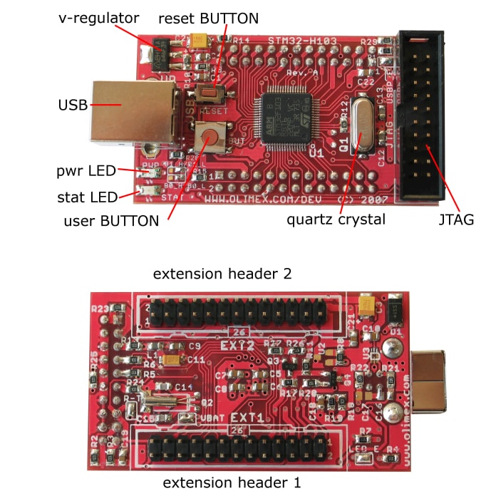 STM32-H103 Development Board - Olimex | Mouser