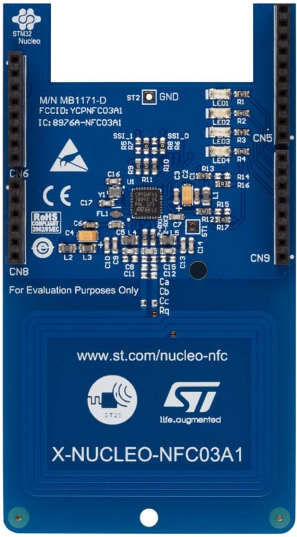 X-NUCLEO-NFC03A1 NFC Card Reader Expansion Board - STMicro | Mouser