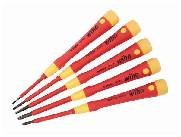 Wiha 42989 – VDE Fine Screwdriver Set, PicoFinish, 6pcs, - Sparky Tools